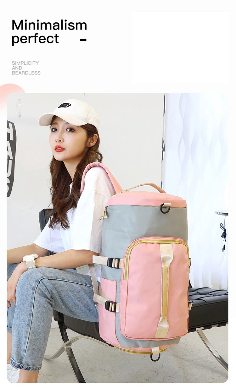 Fashion Color Block Buckle Big Capacity Waterproof Removable Strap ...