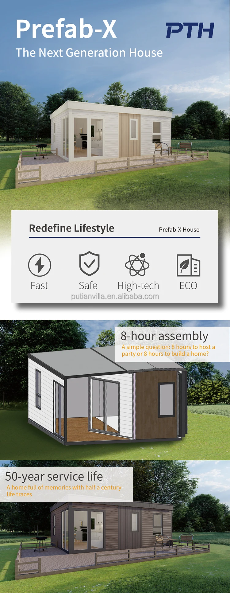 29/43sqm Prefabricated Pth Luxury Foldable Expandable Smart Modular ...