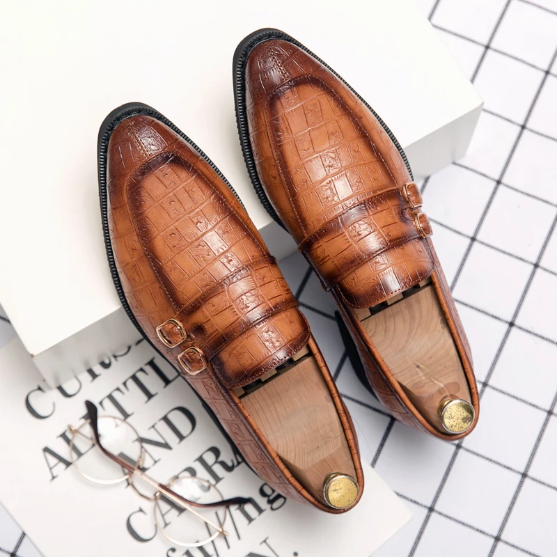 Men Formal Dress Shoes Classic Pointed Head Genuine Leather Shoes ...