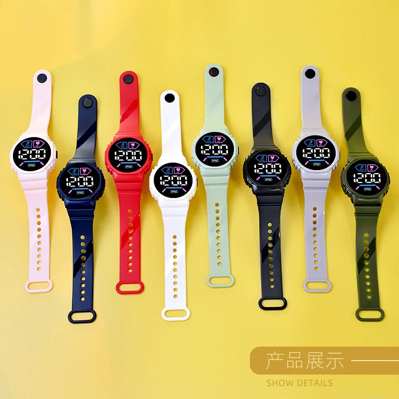 Fashion Led Display Watch Silicone Digital Sports Watch Waterproof ...