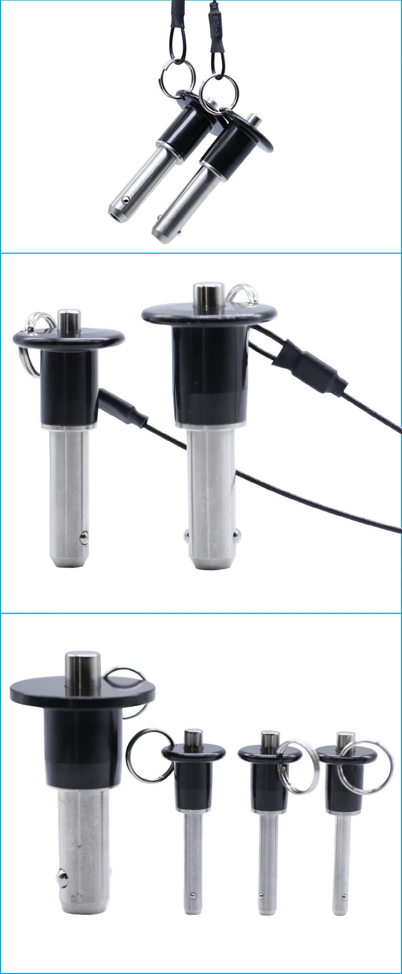 Customized Stainless Steel Round Head Lock Ball Pin Quick Release Pin ...