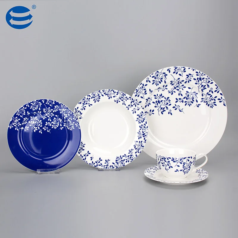 Elegant Blue and White Flower Ceramic Pattern Tableware Sets