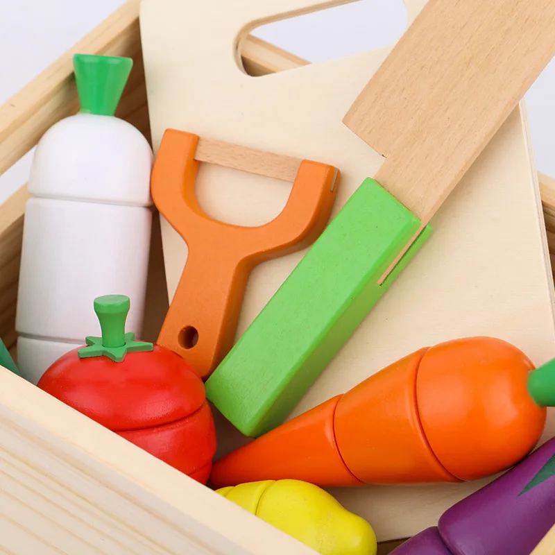 Wooden Simulation Kitchen Toy Wooden Cutting Toys Kitchen Toys for Boys ...