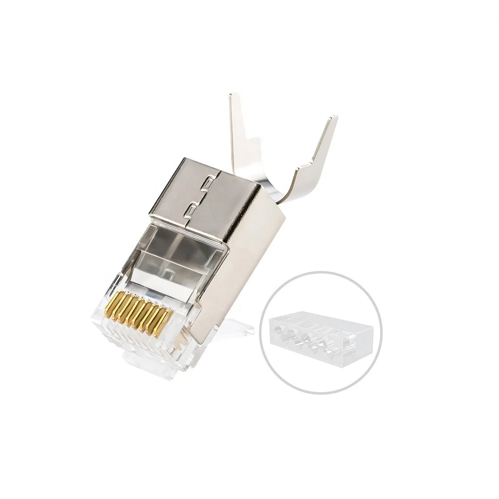 CAT8 Metal Shielded RJ45 Connector FTP 8P8C Ethernet Connector Modular ...