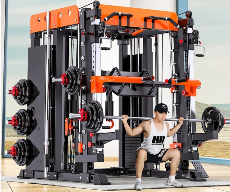 Comprehensive Training Device Squat Rack Gantry Fitness Equipment Household Smith Machine Multi ...