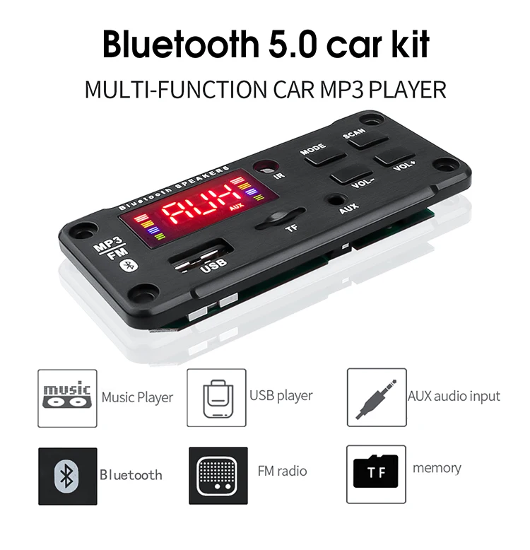 80w Amplifier Bass Decoder Board 2*40w Amplifier Stereo Mp3 Decoding ...