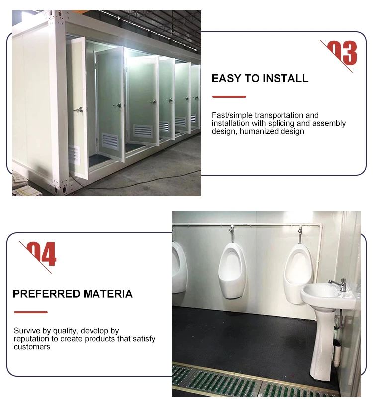 20 Ft Luxury Portable Public Toilet Container 20ft Flatpack Container ...