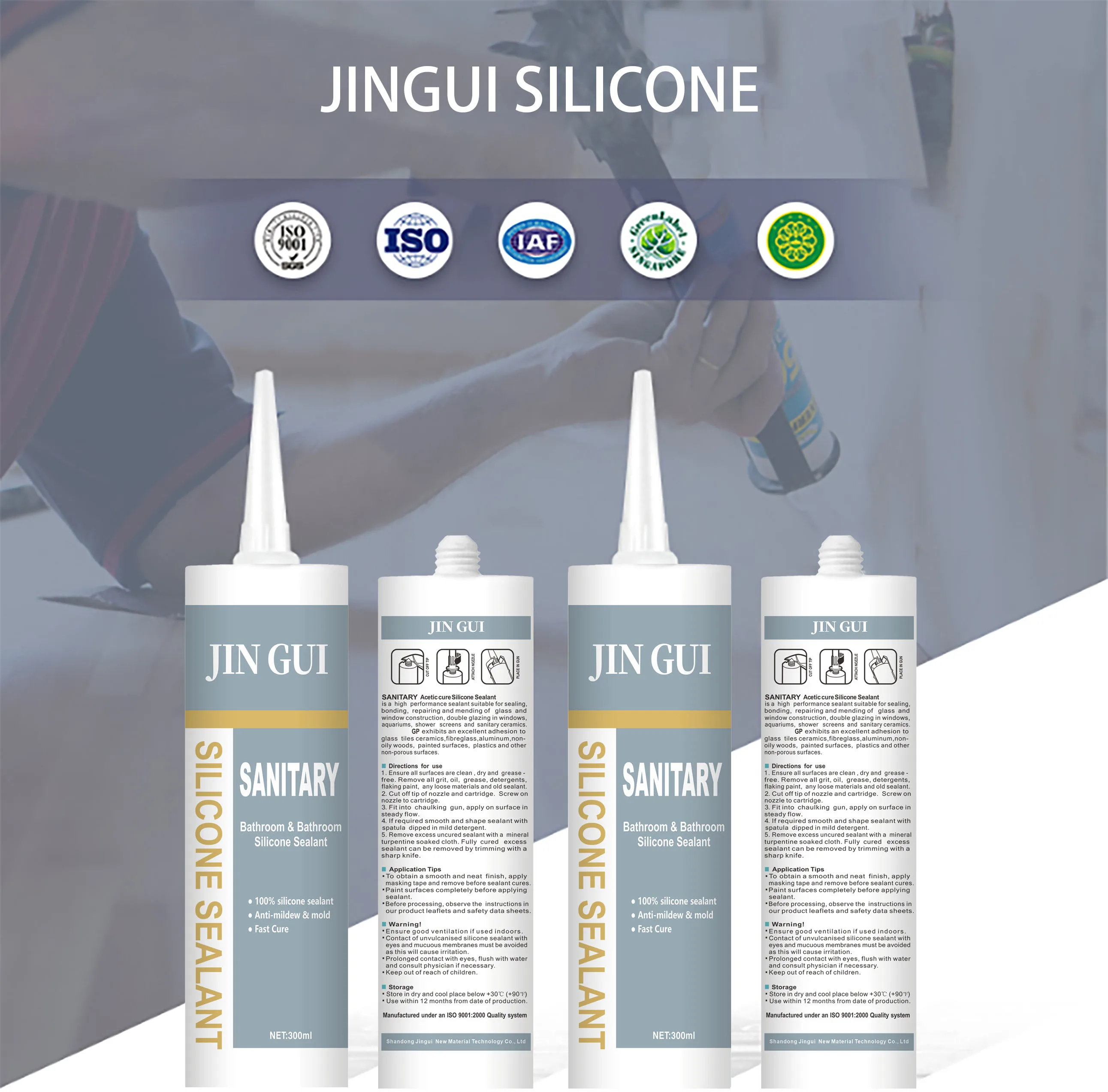 Jingui One Stop Service Purposes Building Adhesive Acetic Weatherproof Sanitary Silicone Sealant ...