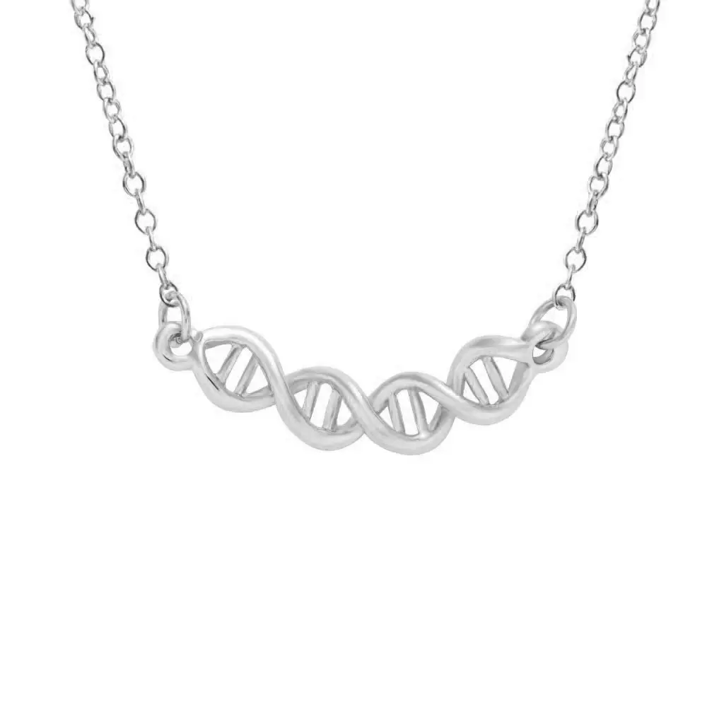 Infinity Spiral DNA Double Helix Pendant Necklace