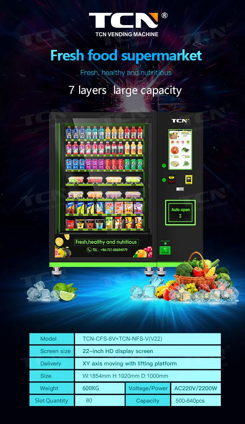 TCN Automatic Cold Fresh Food Vending Machines for Sale
