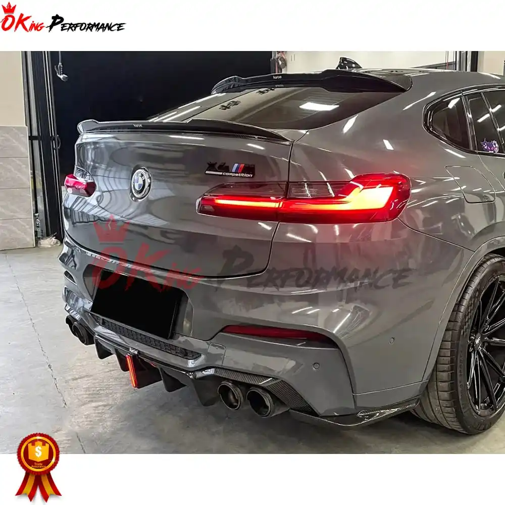 K Style Dry Carbon Fiber Led Brake Light Rear Diffuser For Bmw F98 X4m ...