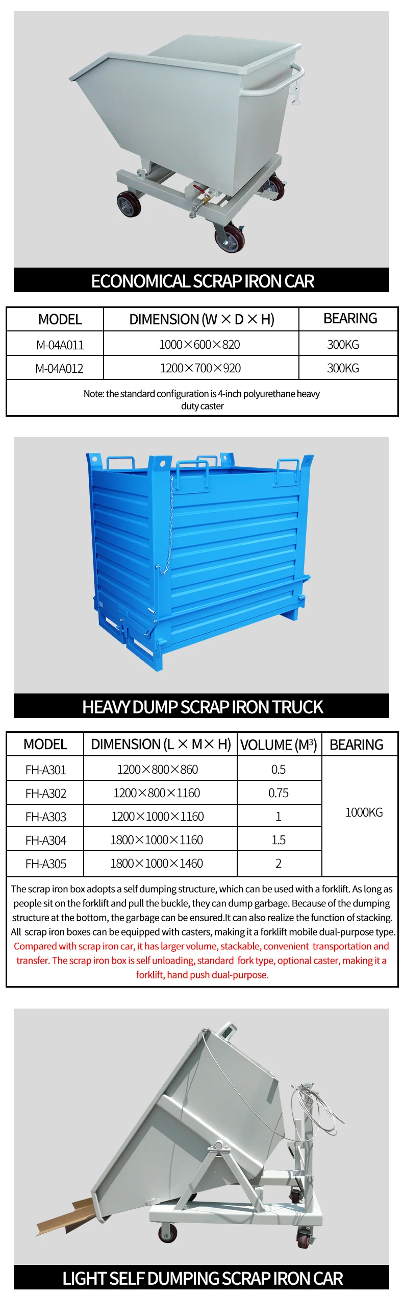 Industrial Waste Storage Bin Rack - Metal Skip Scrap Bins