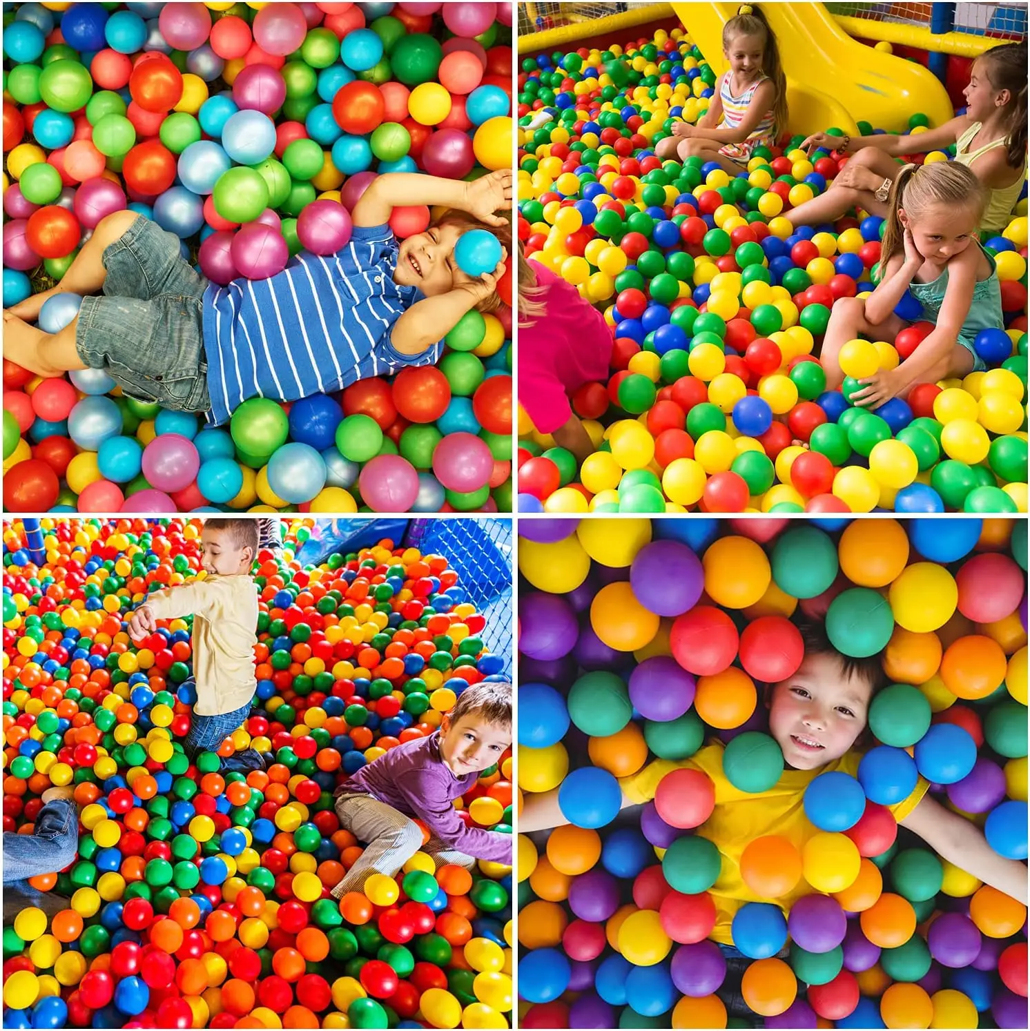 Soft Plastic Mini Ball Pit Balls Colors Crush Proof No Sharp Edges, Non ...