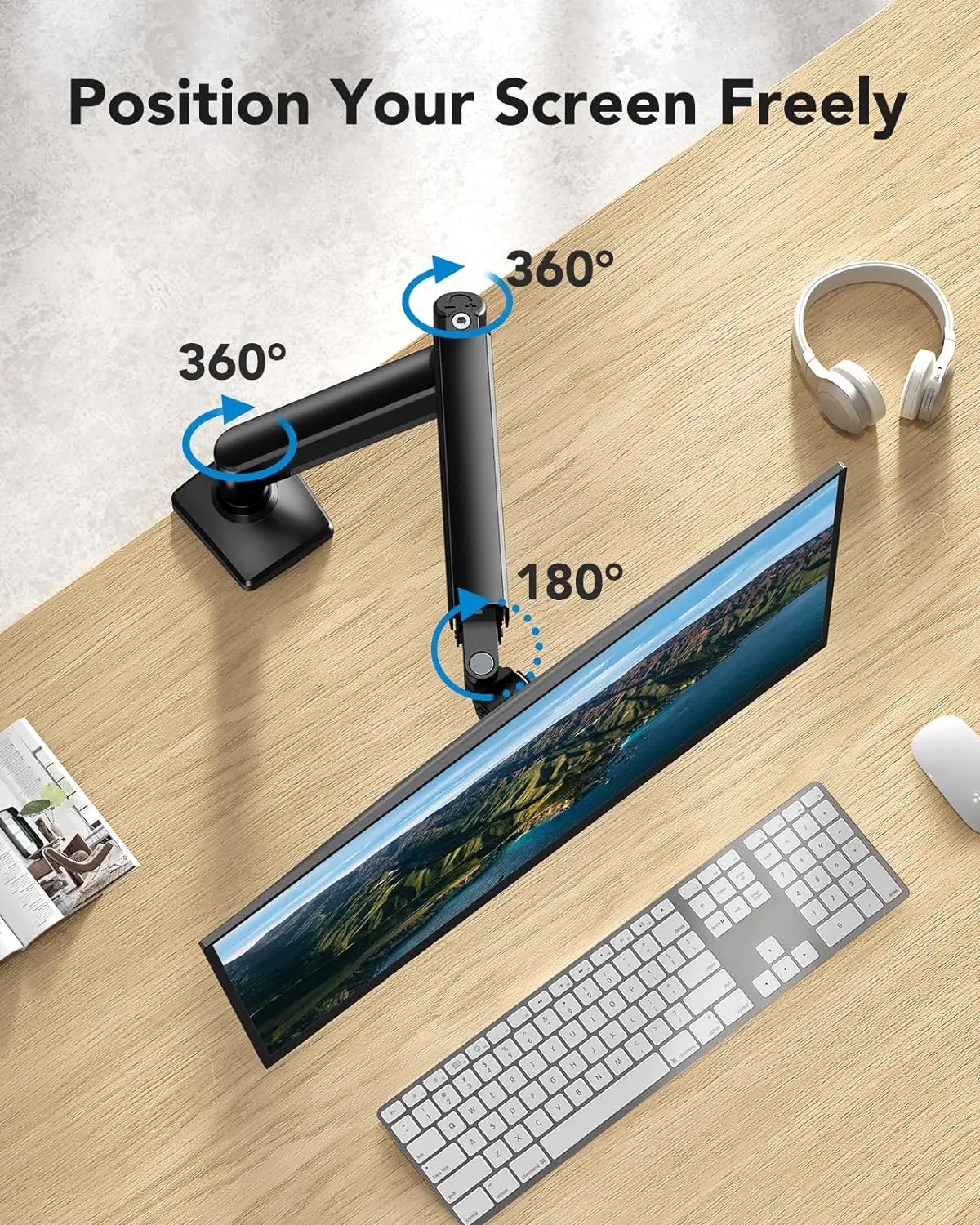 2-10KG Aluminium Alloy Gas Spring Single LCD Monitor Arm Monitor Mounts ...