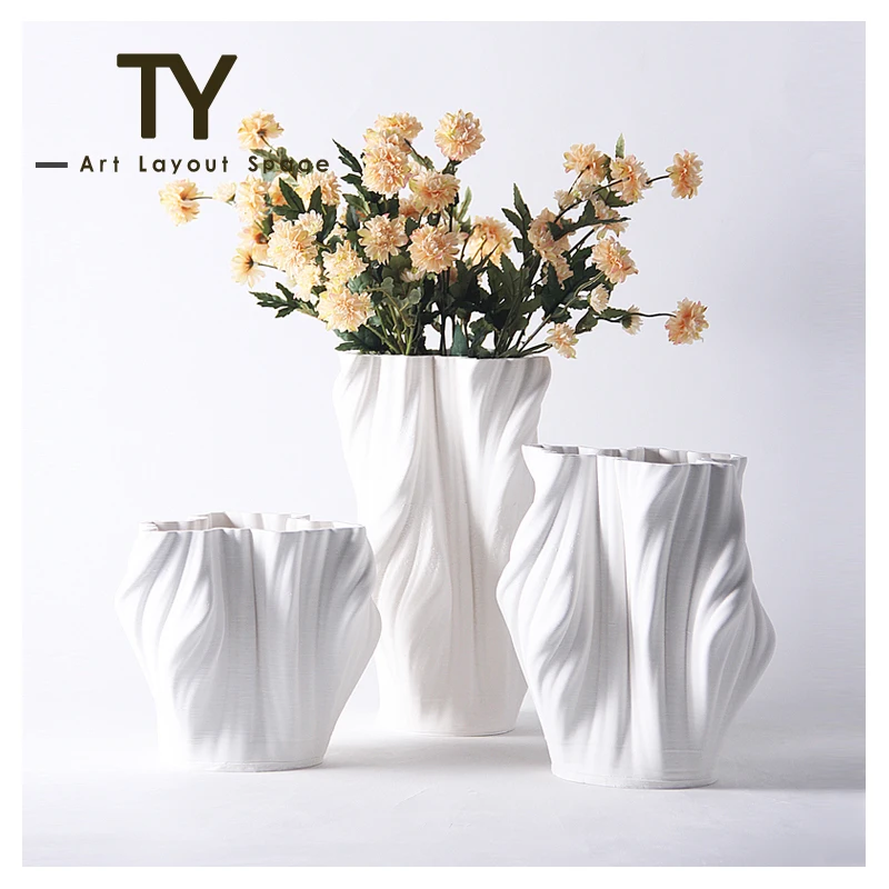 Modern Simple Flower Arrangement Irregular Flower Vase 3D Printed ...