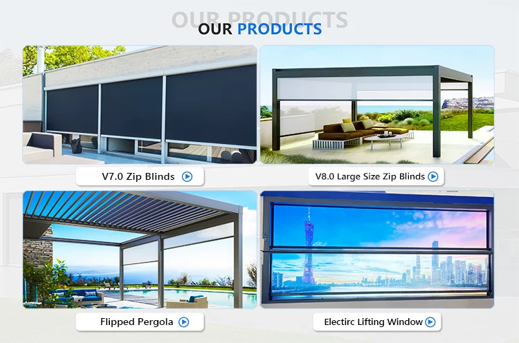 Oem Windproof Roller Screen Motorized Outdoor Heavy Duty Zip Track Wind ...