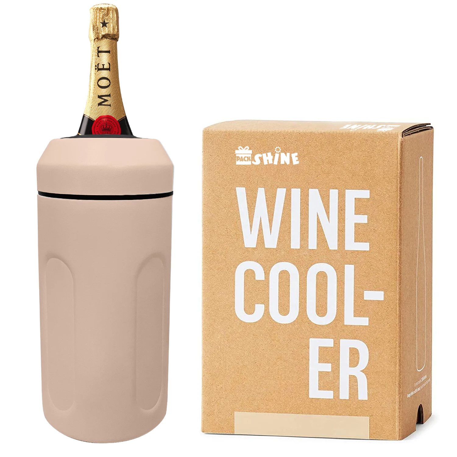 Packshine Custom Portable No Ice Metal Champagne Wine Chiller Insulated ...