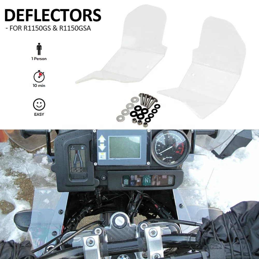 Realzion Motorcycle Wind Deflectors Side Windshield Windscreen For Bmw ...