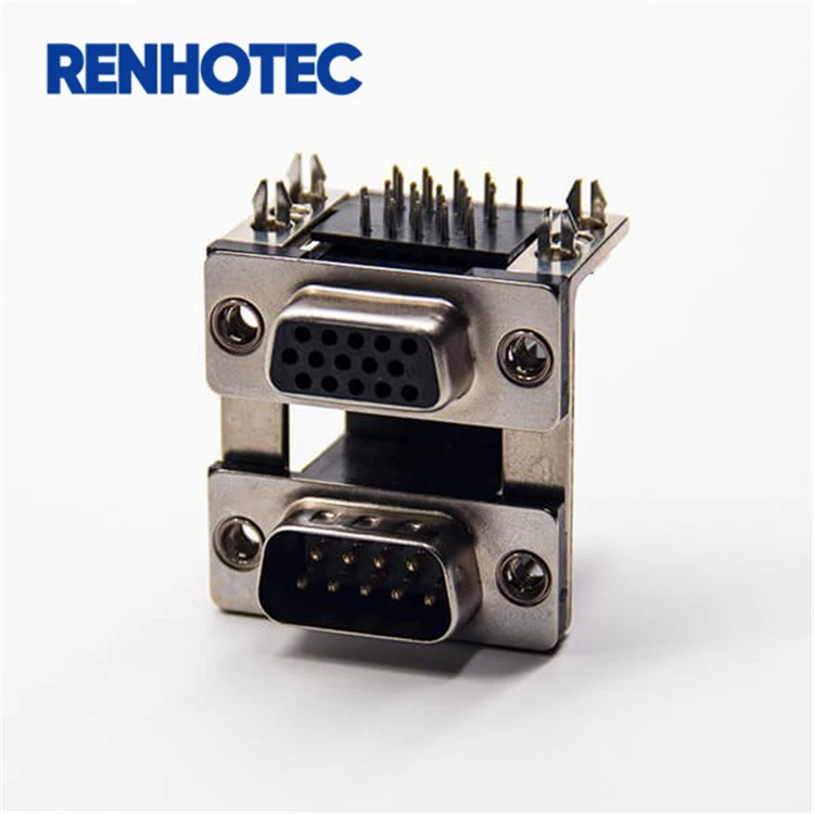 Stacked 9pin 15pin 37pin D-SUB Connectors - Reliable PCB Mount