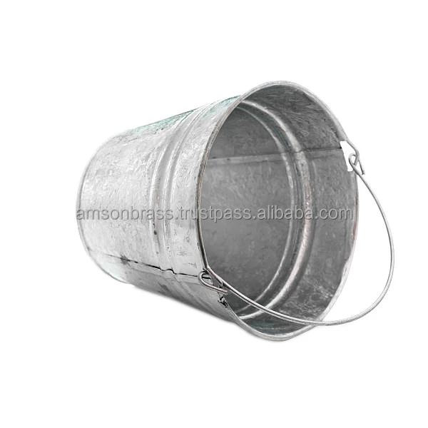 Galvanized Steel Pail Bucket Pail Bucket Galvanized Finished Leak Proof ...