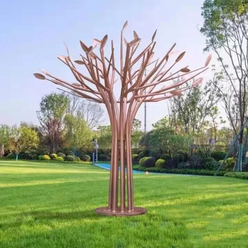 Popular Modern Style Outdoor Metal Plant Decorated Stainless Steel Tree ...