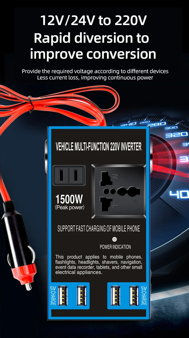 Low Price Dc 12v To 110v Dc Converter 200w Car Power Inverter With 4 ...