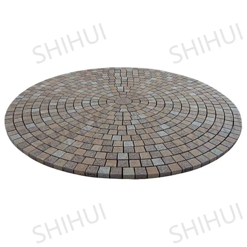 SHIHUI Outdoor Garden Natural Stone Mixed Granite Circular Pattern ...