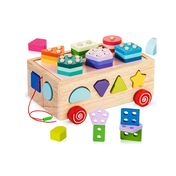 Custom Shape Sorter Stacking Learning Toys For Toddlers Wooden Toys ...