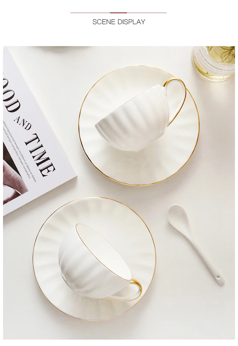 Luxury Decorative White Golden Rim Cappuccino Espresso Cups Coffee Mug ...