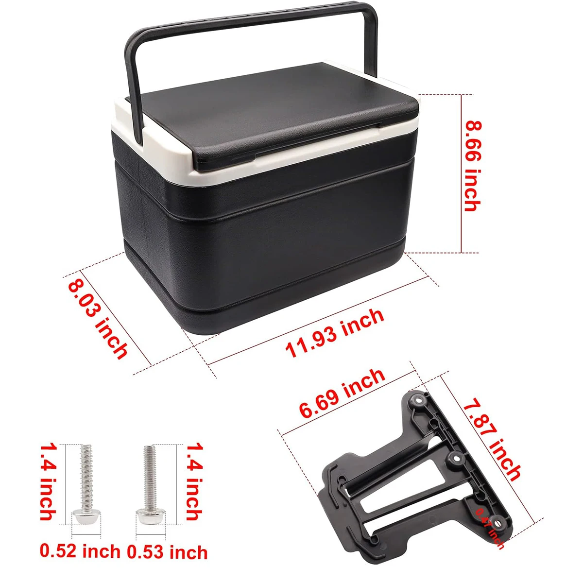 Golf Cart Cooler With Mounting Bracket Universal Ice Insulation Box ...