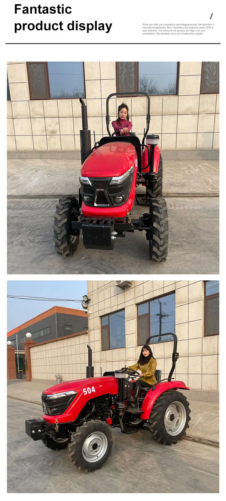 50hp Diesel Small Mini Farm Tractor 4x4 For Agricultural Use With Euro ...