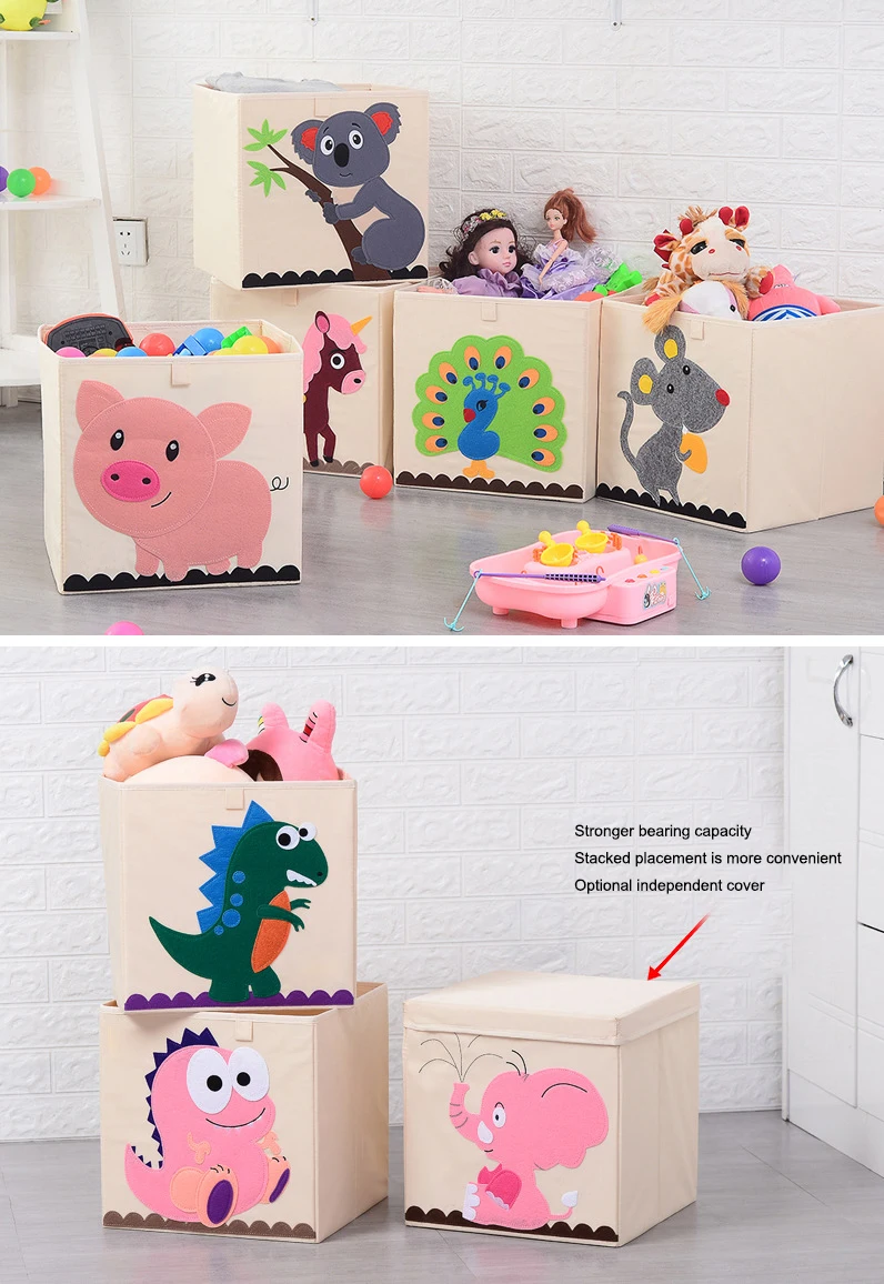 Cartoon Storage Box Foldable Large Capacity Baby Organizer Toy Storage ...