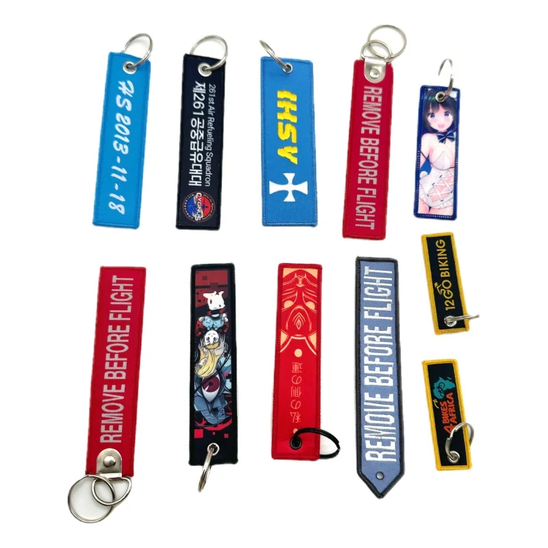 Embroidery Key Tag Japanese Anime Cool Motorcycles Cars Backpack ...