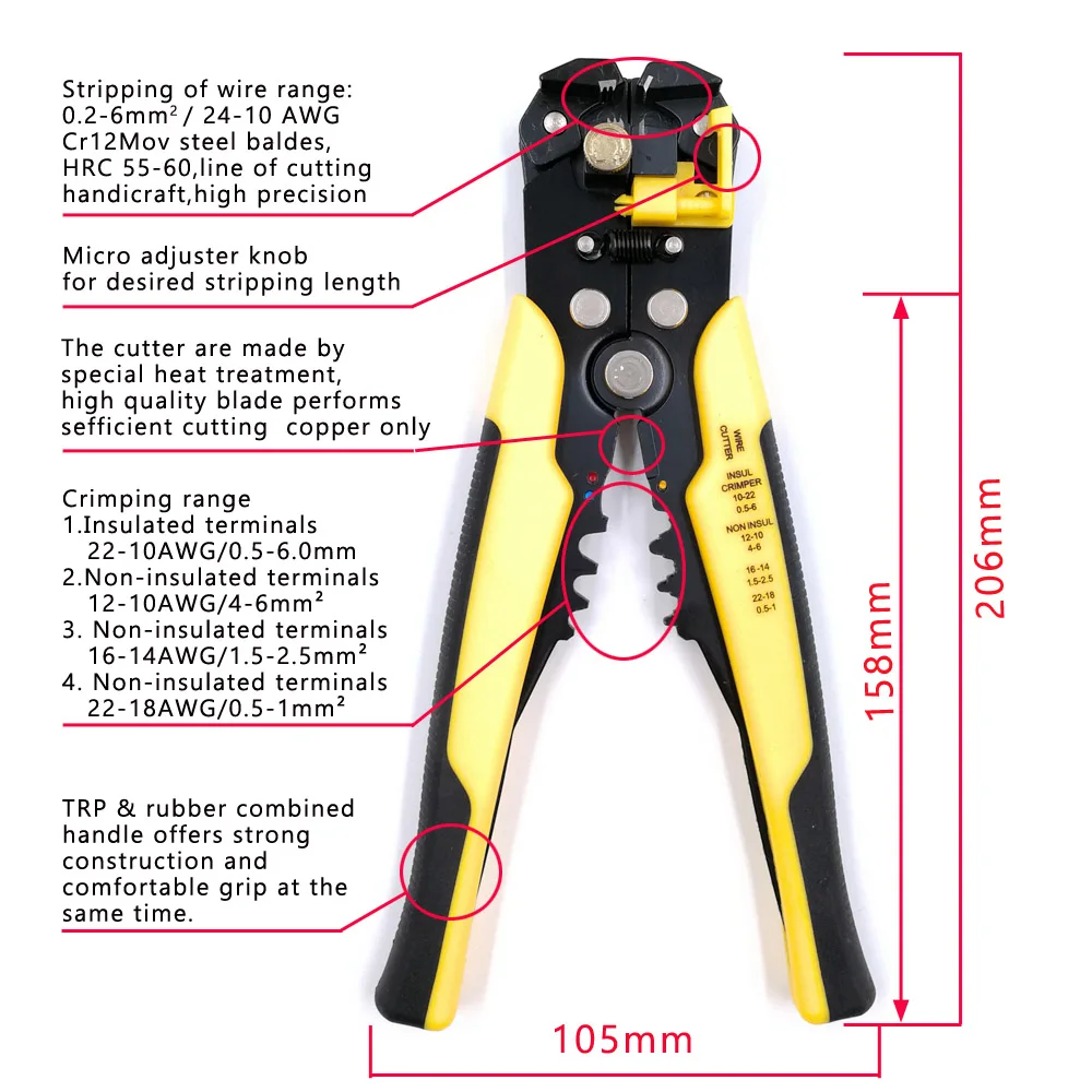 HS-056 Multi Insulation Wire Cutting Stripping Crimping Tools