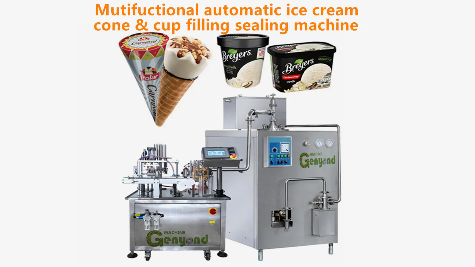 Factory Genyond Semi-Automatic Rotary Ice Cream Cone Filling Machine ...