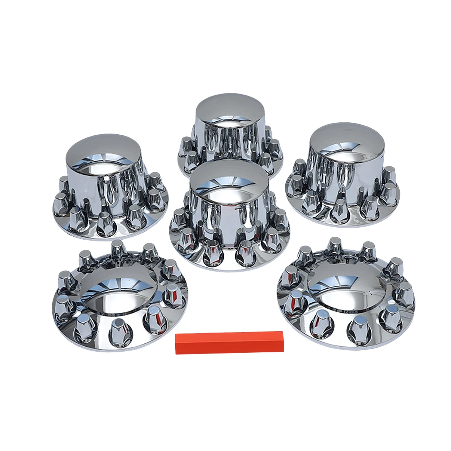 Hot Sale Complete Truck Wheel Axle Cover Kit Chrome ABS 33mm Thread Lug ...