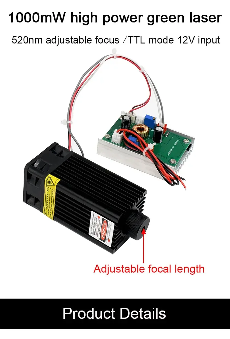 High Brightness Green Laser - Adjustable Focus & TTL Modulation