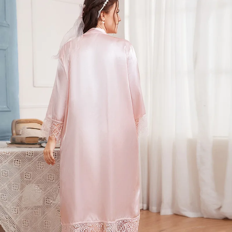 Xl-5xl Plus Size Silk Lace Robes For Women - Buy Plus Size Silk Robes ...