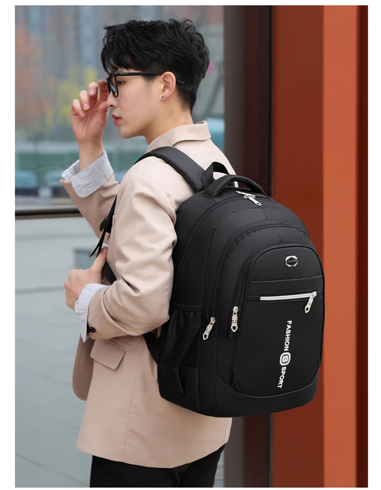 Unisex Travel Backpack With Custom Logo Waterproof Nylon Oxford School ...