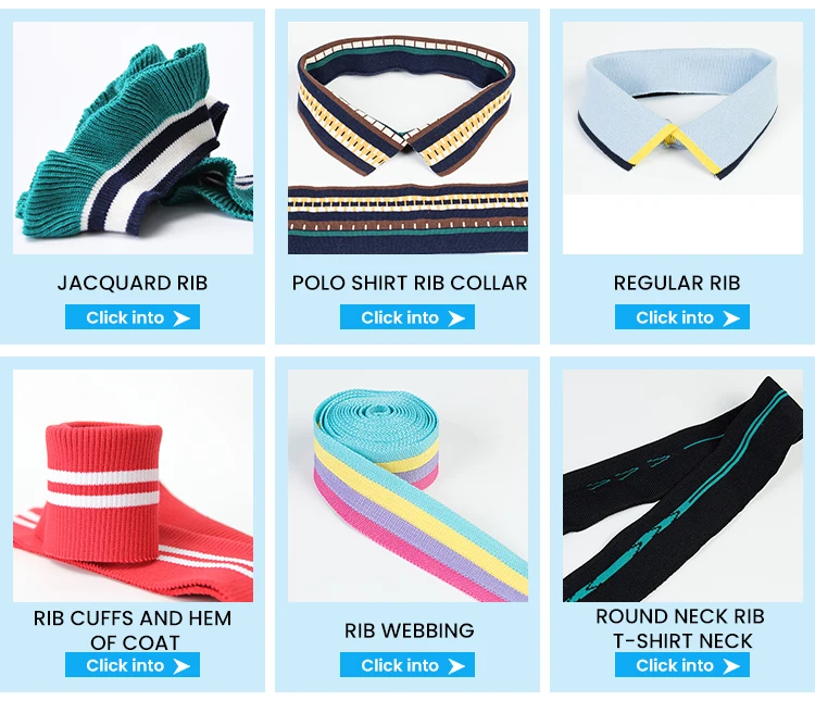 High Quality Flat Weave Jacquard Rib Cotton Collar Neckline Knitting ...
