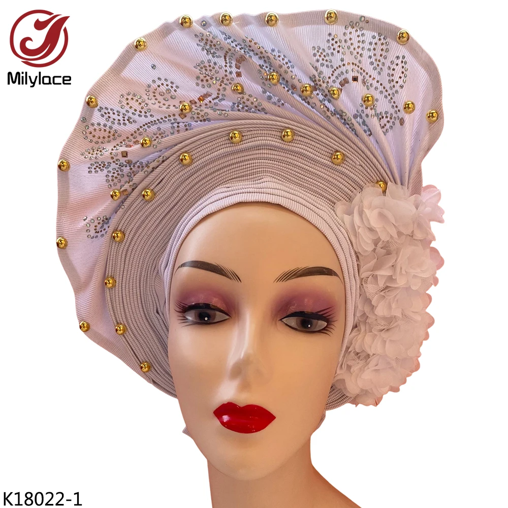 Newest Gele African Flower Muslim Turban Headwraps Beaded Headtie for Nigerian Women| Alibaba.com