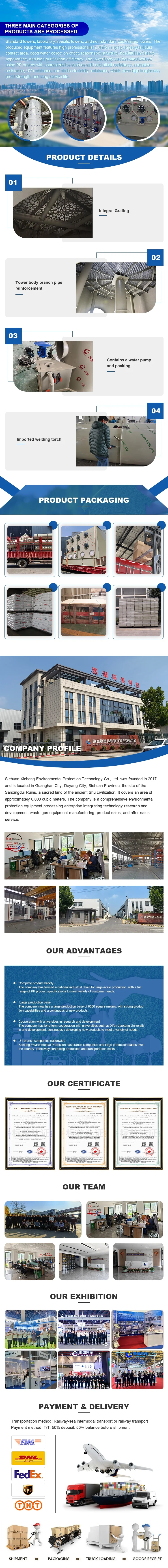 3000m/h Air Volume Waste Gas Treatment Equipment PP Purification ...