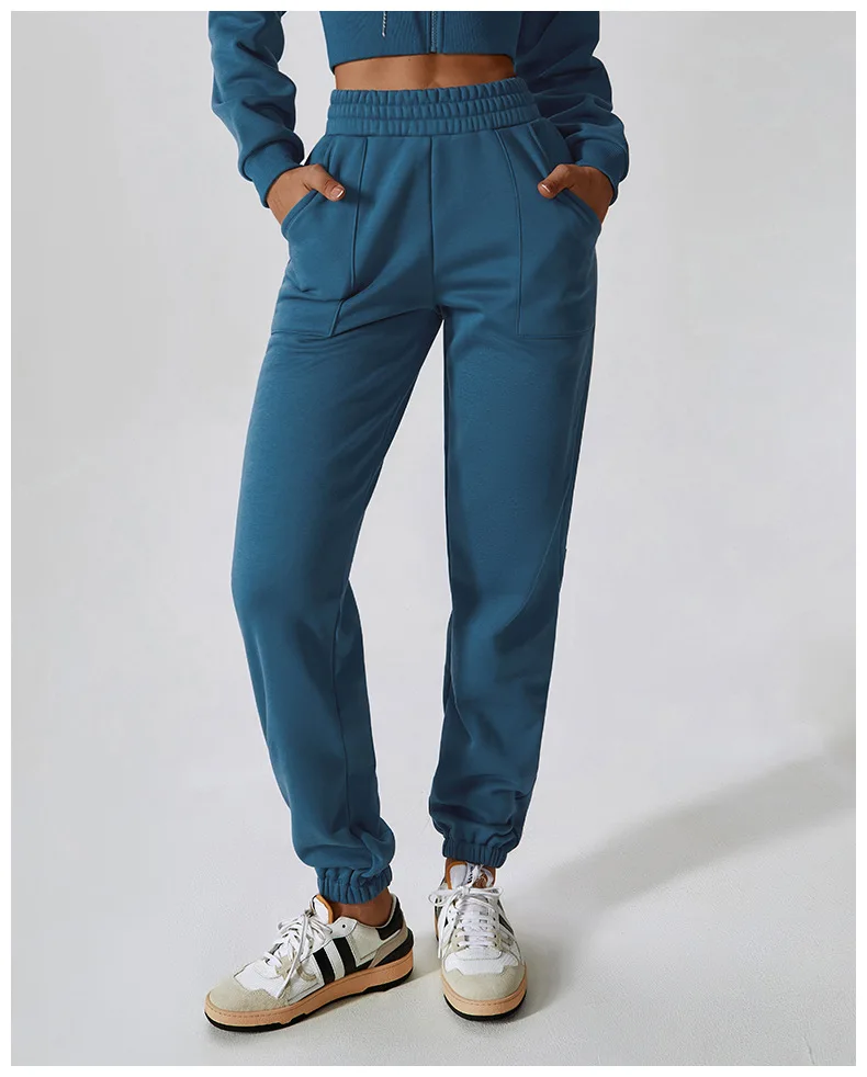 Custom 50% Cotton / 50% Polyester Women Pockets Jogging Pants Wholesale ...