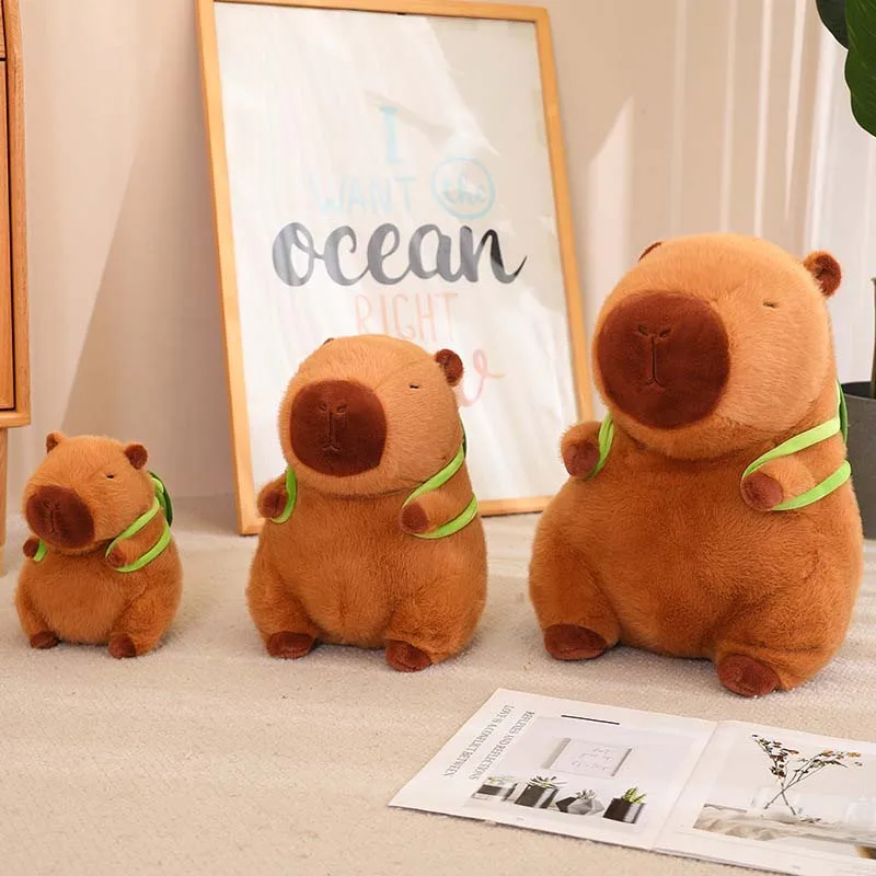 Cute Cartoon Capybara Plush With Turtle Backpack Peluche De Capybara ...