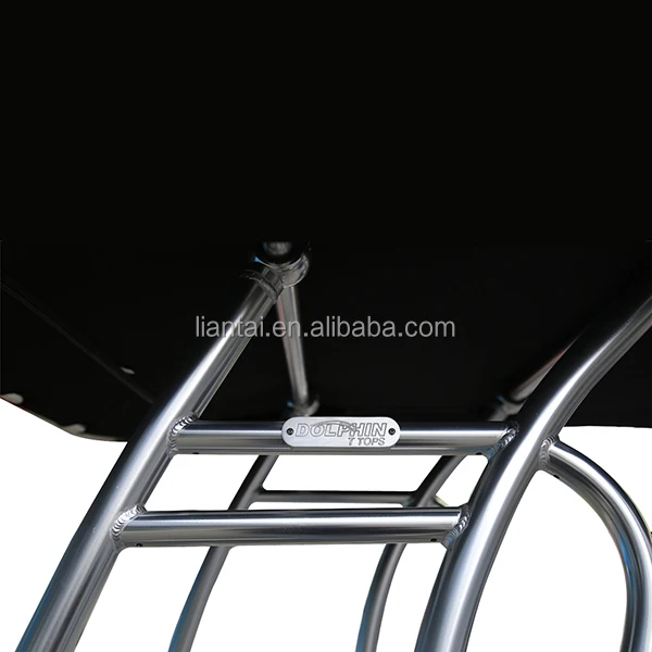 Dolphin Pro2 T Top Aluminum Boat Bimini Top with Black Canopy for ...