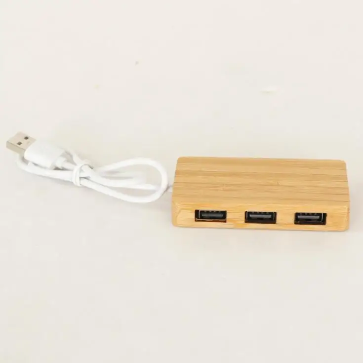 Bamboo And Wood Usb Hub Multi-function 3usb 1 Typec Port Expansion Dock ...