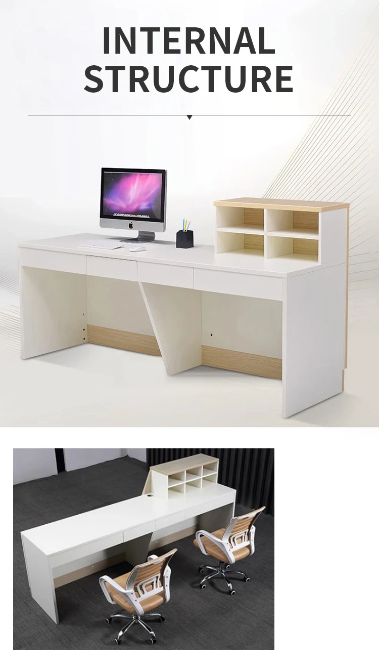 White Melamine Counter Table - Modern Reception Desk
