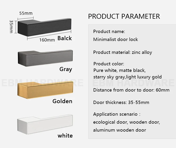 Modern Design Italian Minimalist Interior Door Lock Magnetic Mute ...
