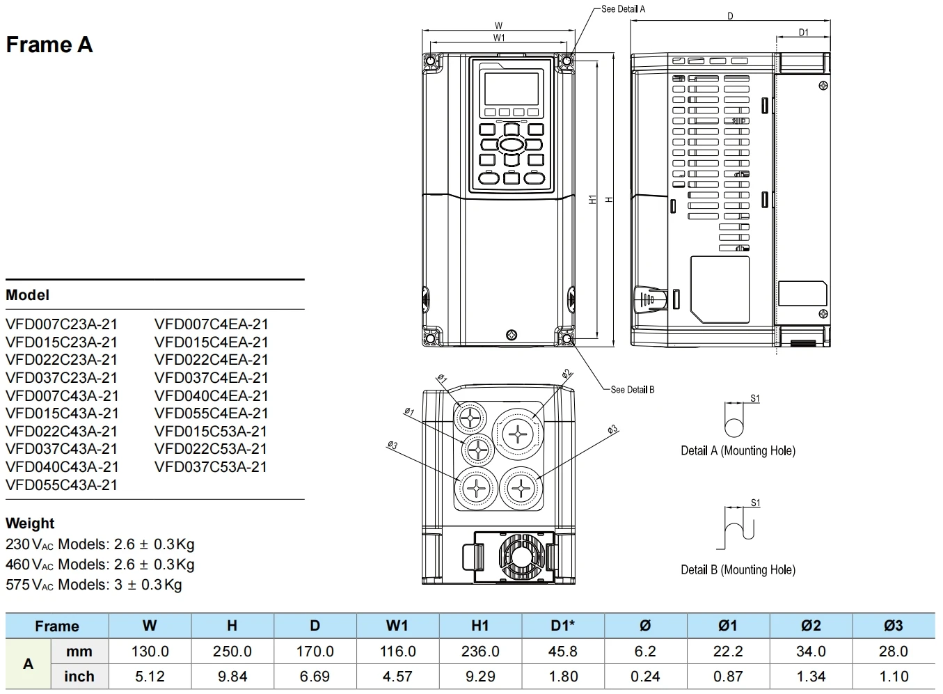 Delta C2000 Plus Series Vector Control Inverter Three-phase Vfd037c53a ...