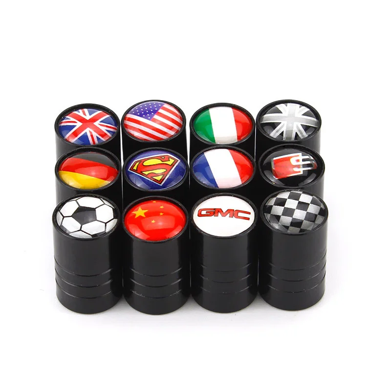 Valve Caps Car Custom Logo Black Copper Caps Inner Thread Inserted Air ...